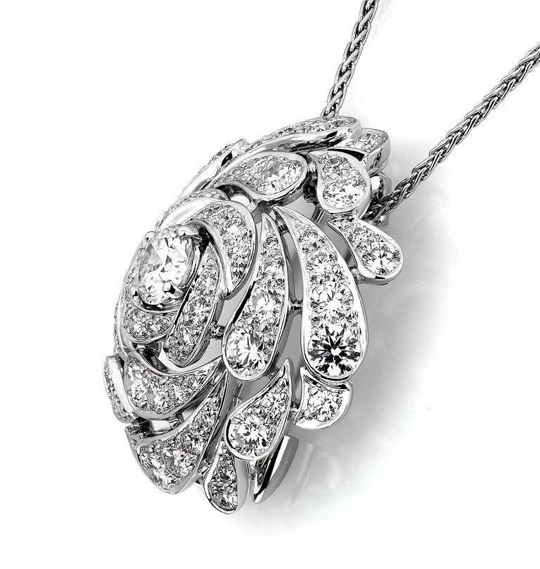 Cartier Designer Flora and Fauna, Platinum Diamond ‘Flower-head’ Brooch ...