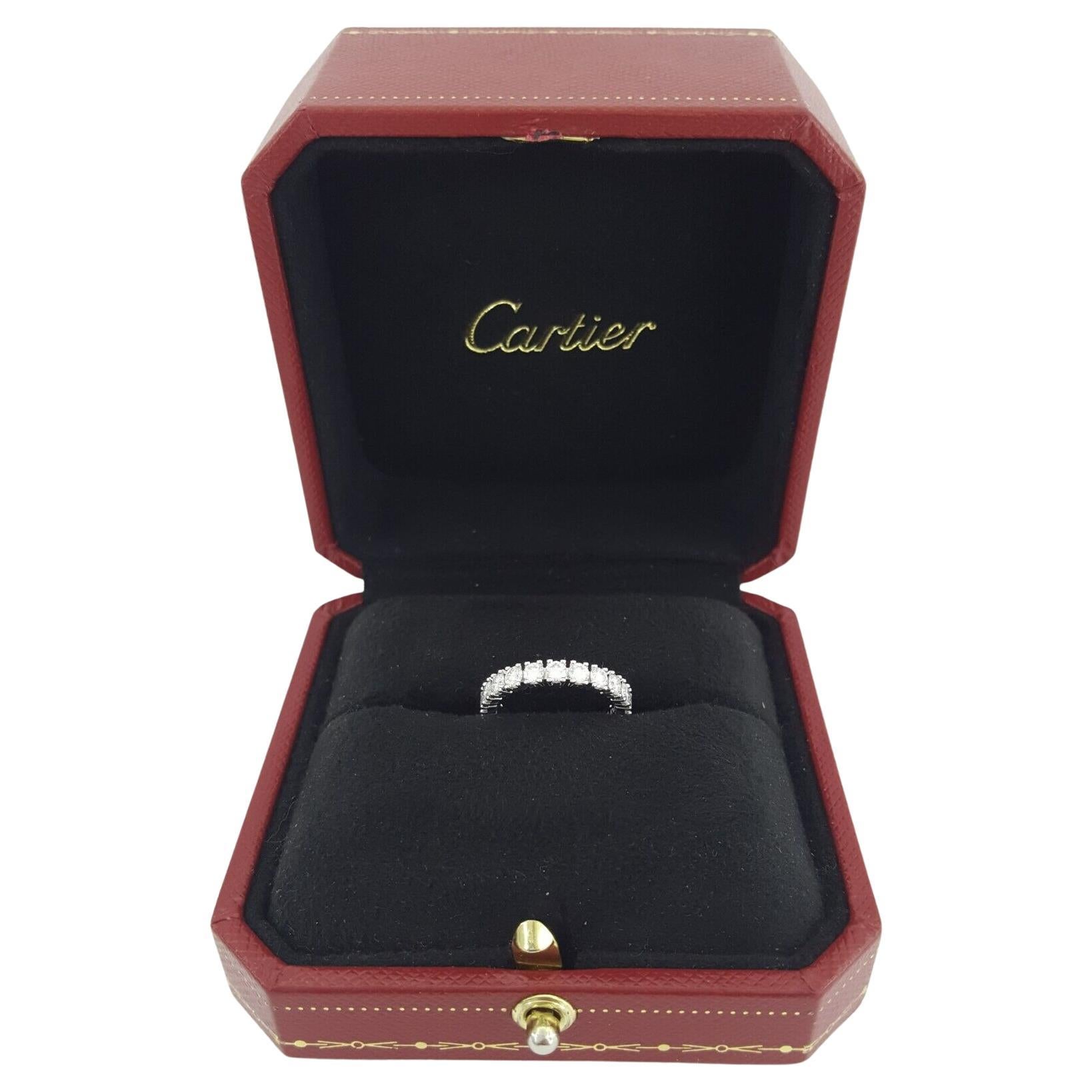 Cartier DESTINÉE 3.3mm Platinum Round Diamond Eternity Band Ring For ...