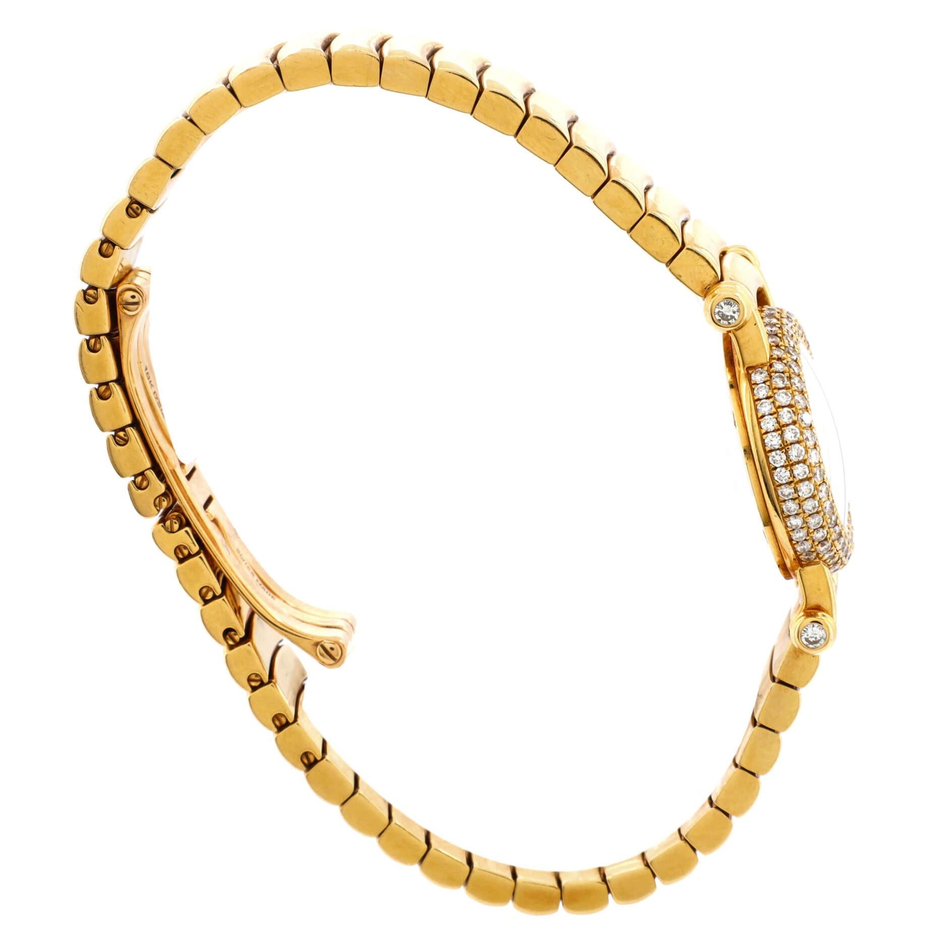 Cartier Diabolo Quartz Watch Yellow Gold with Diamond Bezel For Sale at ...