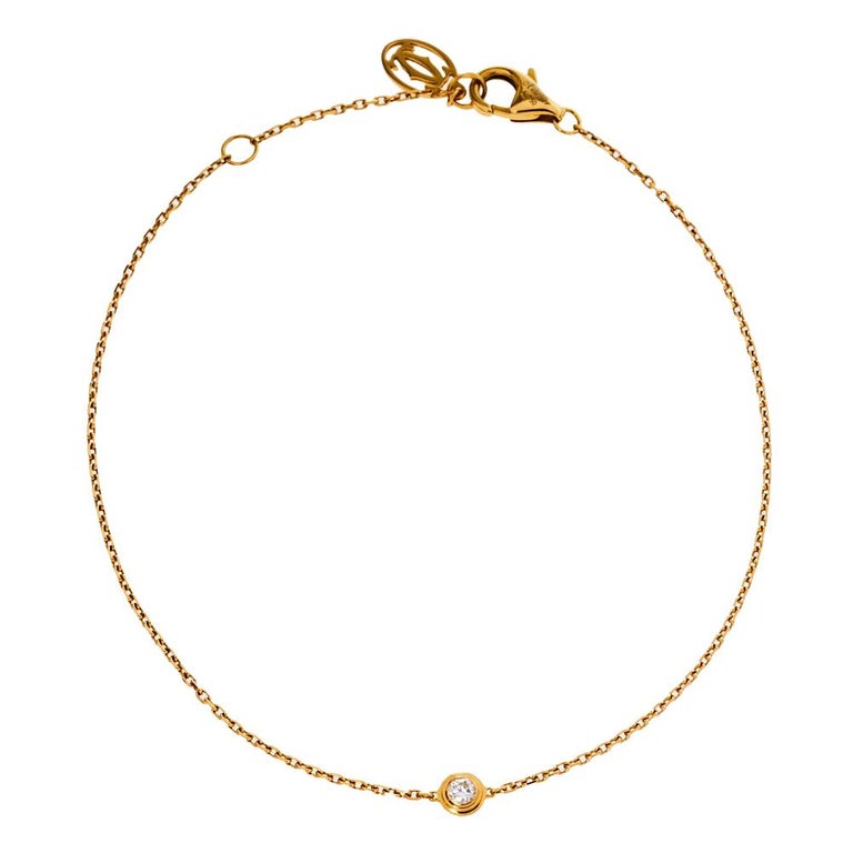 Cartier Diamants Legers De Cartier Diamond 18K Yellow Gold Bracelet XS at 1stDibs