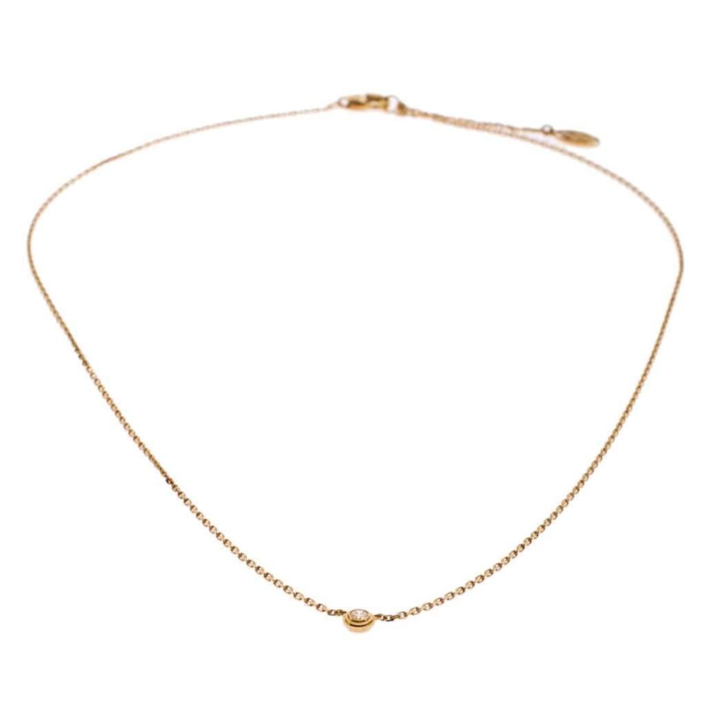 Cartier Diamants Légers Diamond 18k Yellow Gold Pendant Necklace XS For Sale at 1stDibs ...