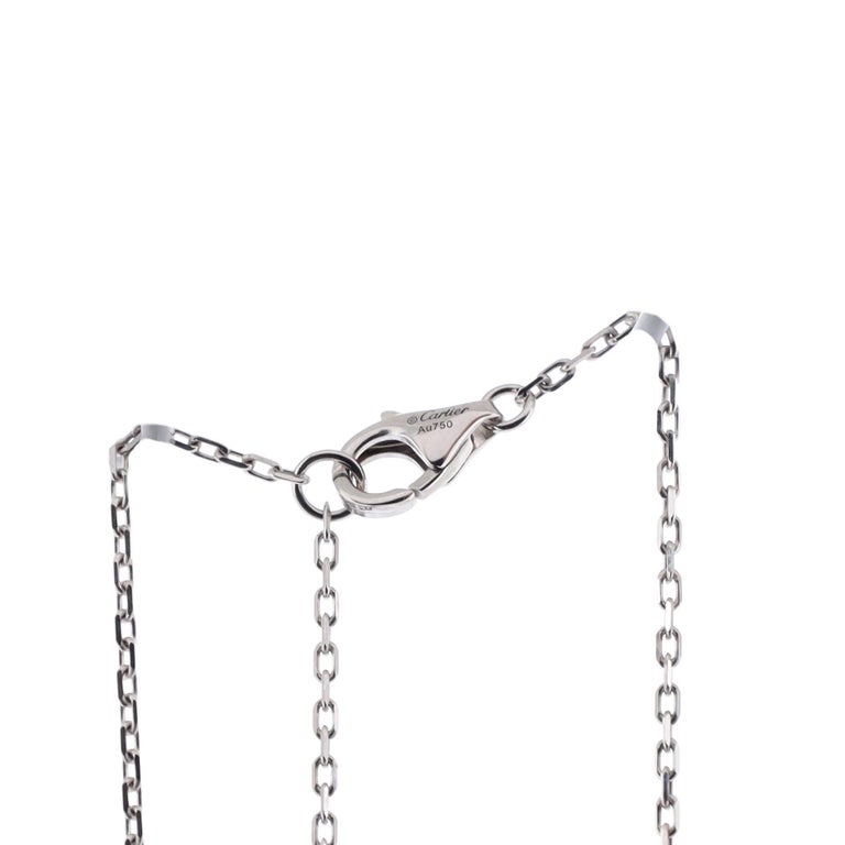 Cartier Diamants Legers Heart Pendant Necklace 18k White Gold with Diamond For Sale at 1stDibs
