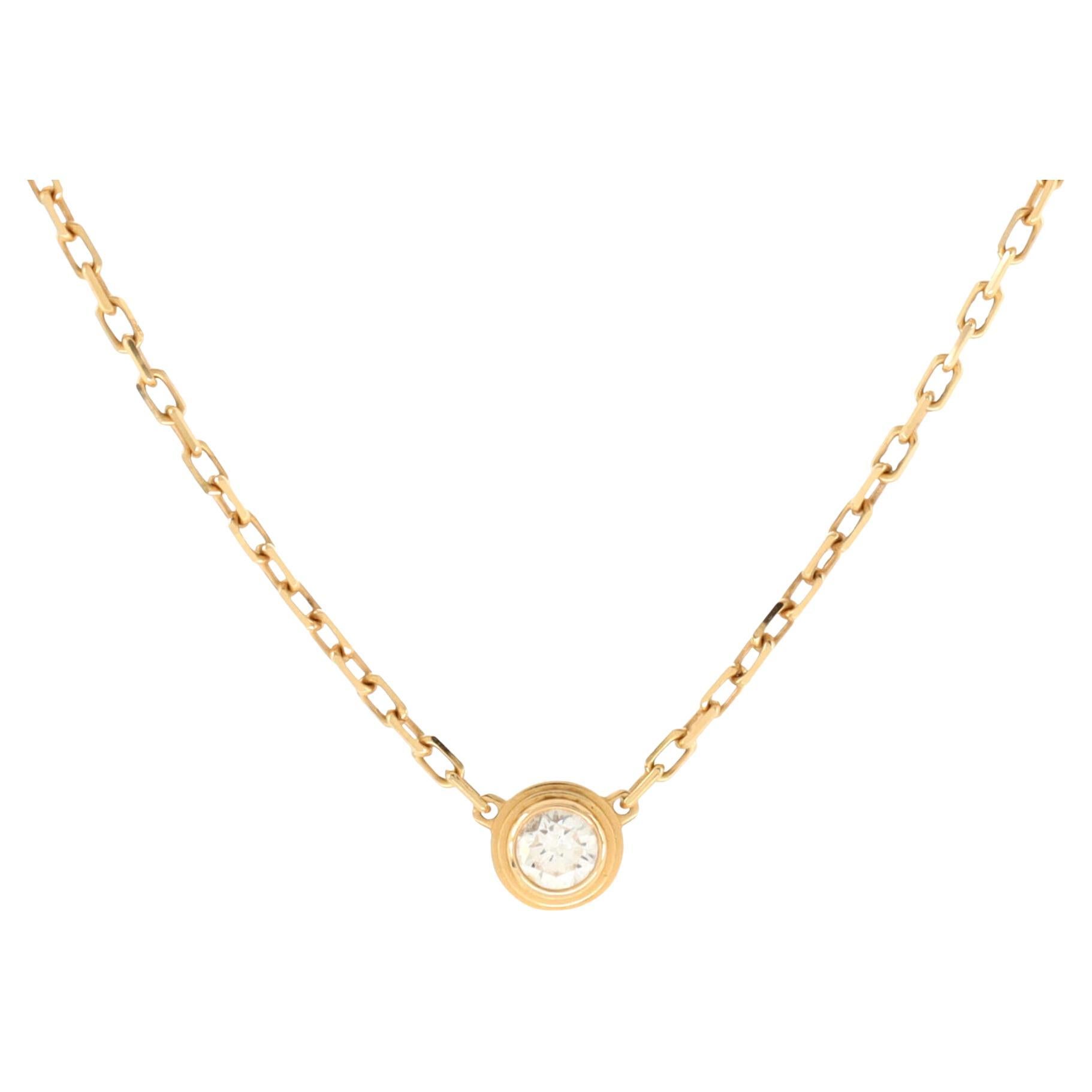 Cartier 18K White Gold L'egers Diamants Spotlight Necklace For Sale at ...