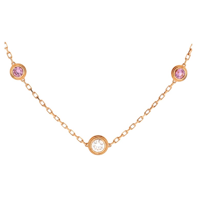 Cartier Diamants Legers Station Necklace 18K Rose Gold with Diamond and ...