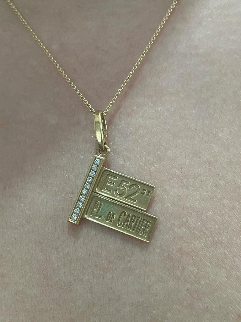 Cartier Diamond 18 Karat Yellow Gold E52 St Place De Cartier Charm at ...