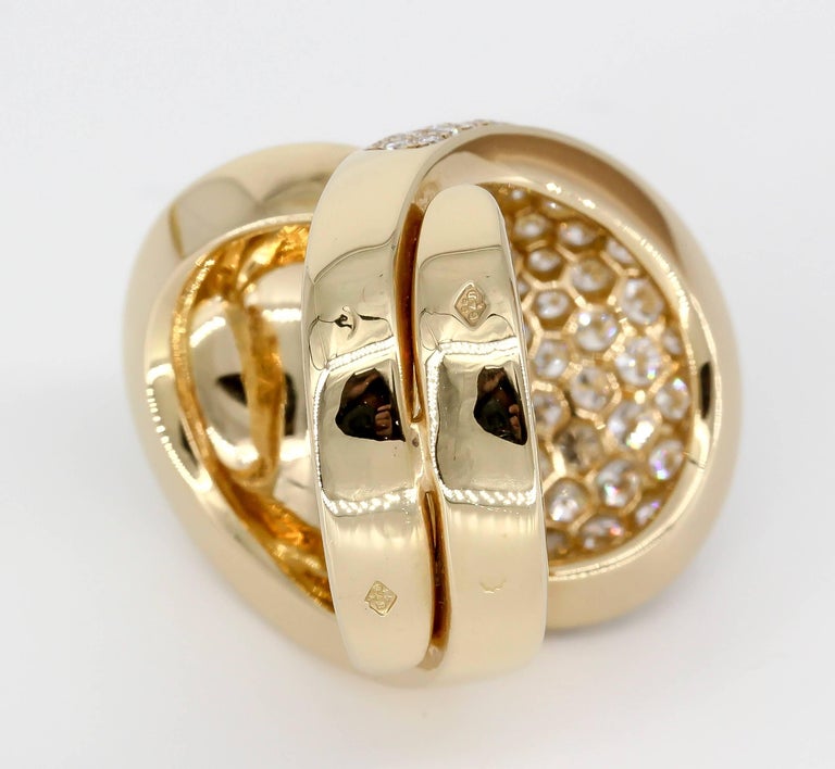 Cartier Diamond 18 Karat Gold Yin Yang Ring at 1stDibs