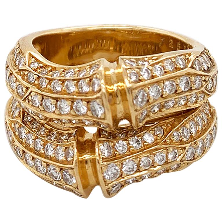 Cartier Infinity Heart Diamond Ring 18 Karat Yellow Gold For Sale at ...