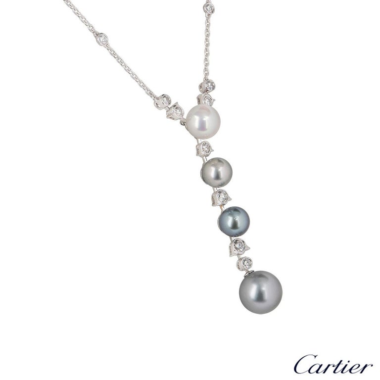 Cartier Diamond and Pearl Calin Necklace at 1stDibs | calin jewelry