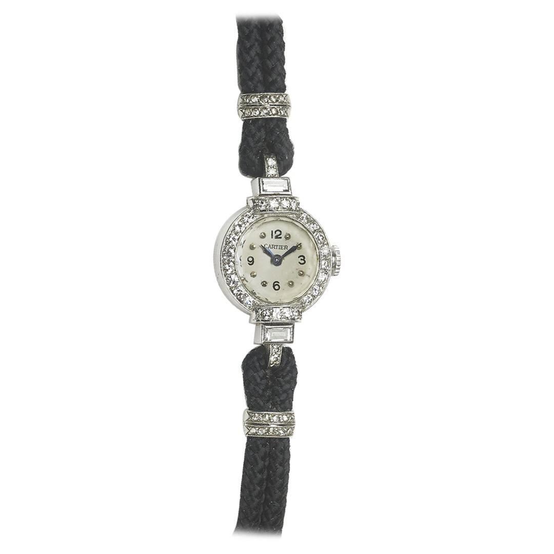 Vintage Diamond and Platinum Watch on Ribbon For Sale at 1stDibs ...