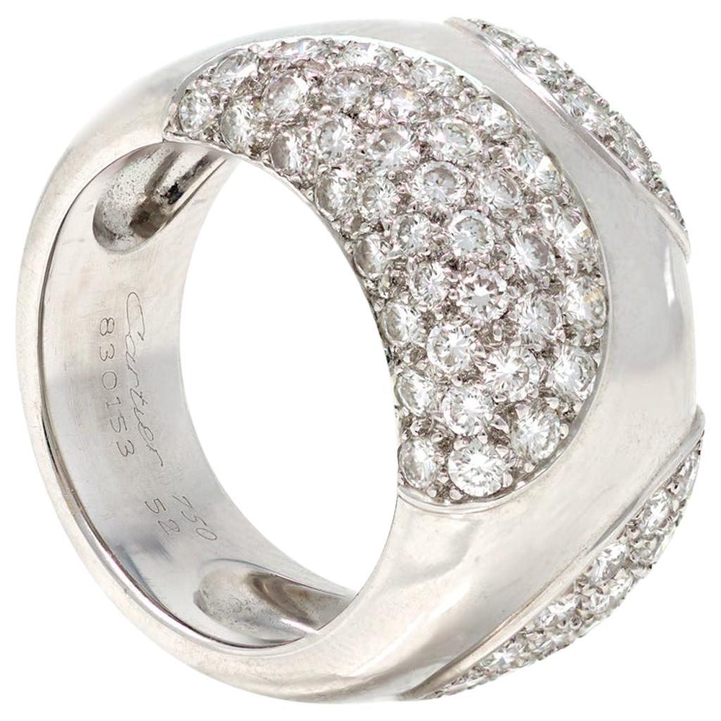 Cartier Diamond and Gold Band Ring at 1stDibs