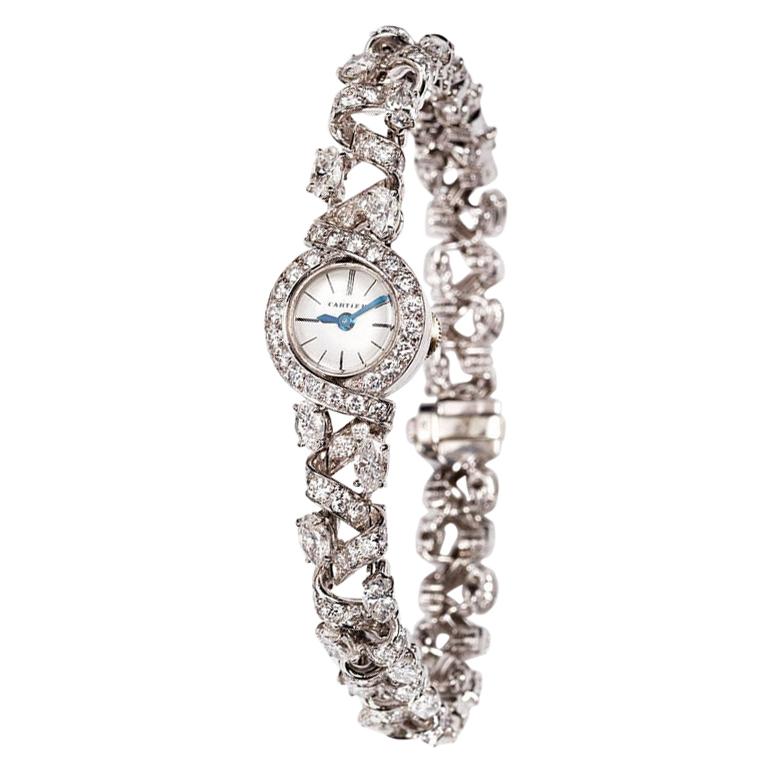 Cartier Lady's Yellow Gold Back Wind Wristwatch at 1stDibs