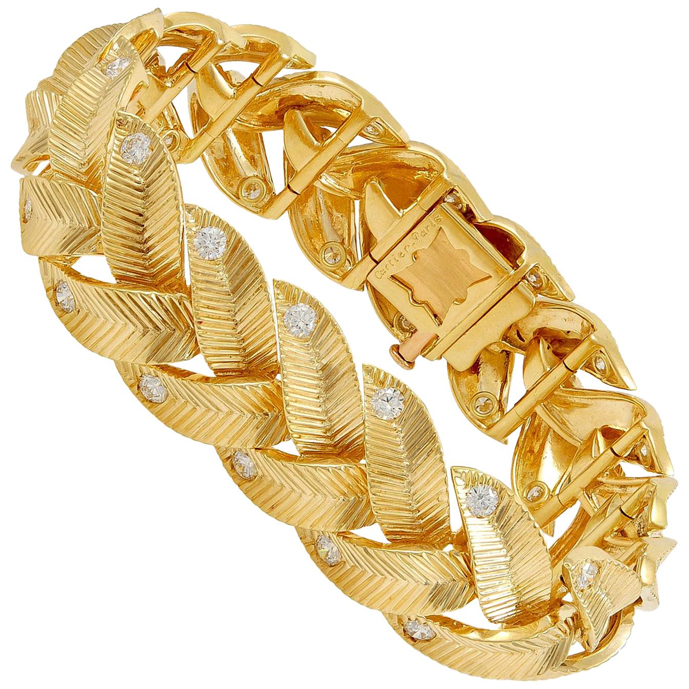Antique Russian / Polish Braided Gold Bracelet at 1stdibs