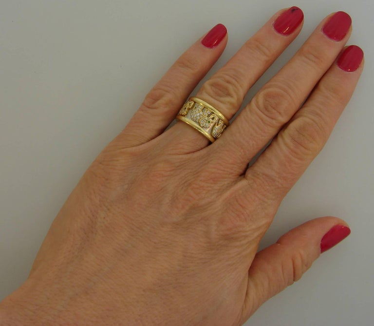 Cartier Diamond Emerald Gold Elephant Band Ring at 1stDibs | cartier ...