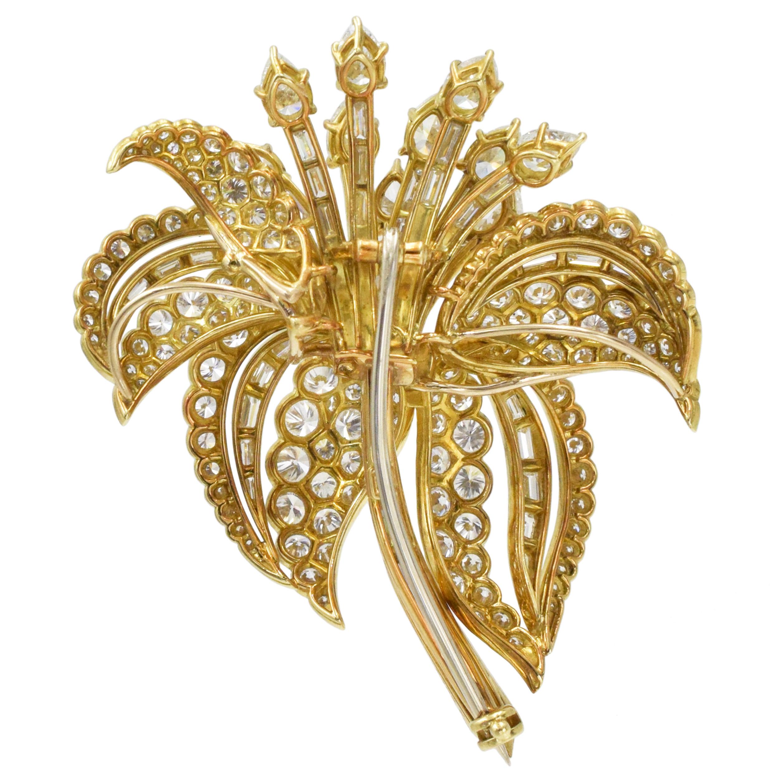 Cartier Diamond Flower Brooch For Sale at 1stDibs