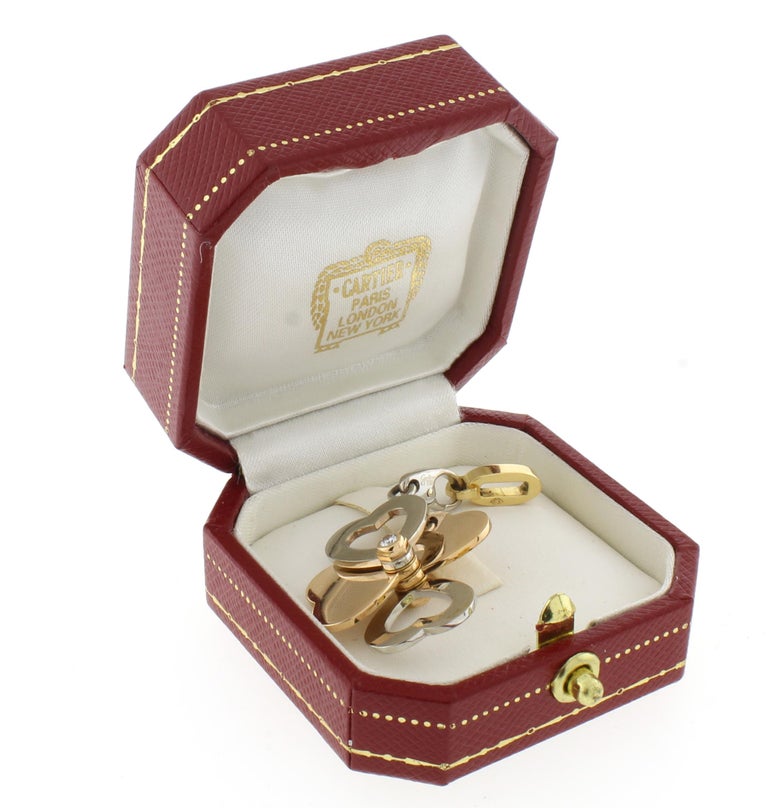 Cartier Diamond Gold Heart Clover Charm at 1stDibs | cartier clover ...