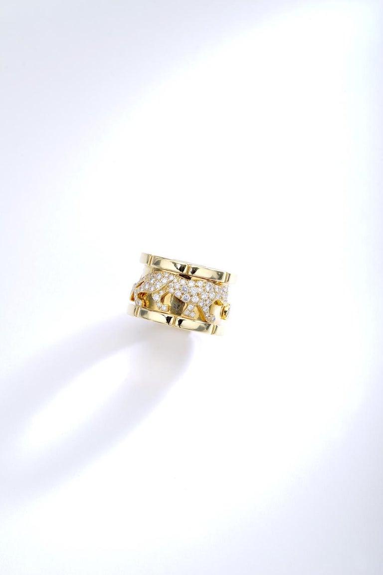 Cartier Diamond Gold Panther Band Ring at 1stDibs | panther rings for ...