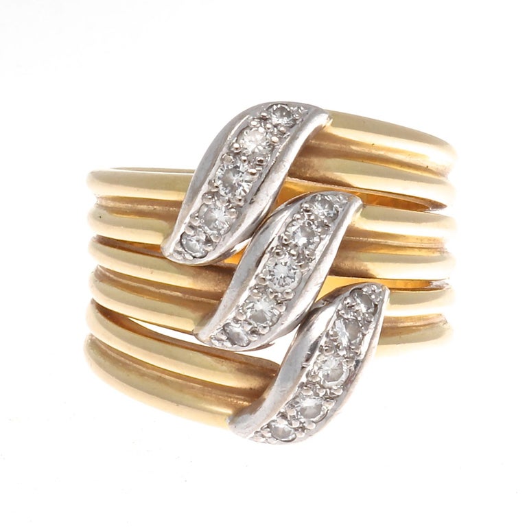 Cartier Diamond Gold Ring at 1stDibs