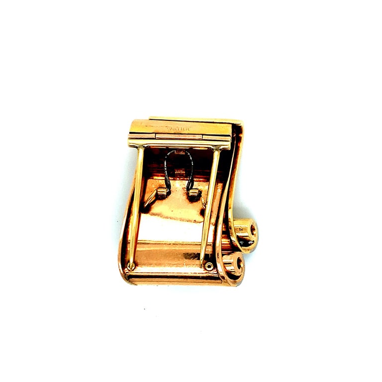 Cartier Diamond Gold Scroll For Sale at 1stDibs
