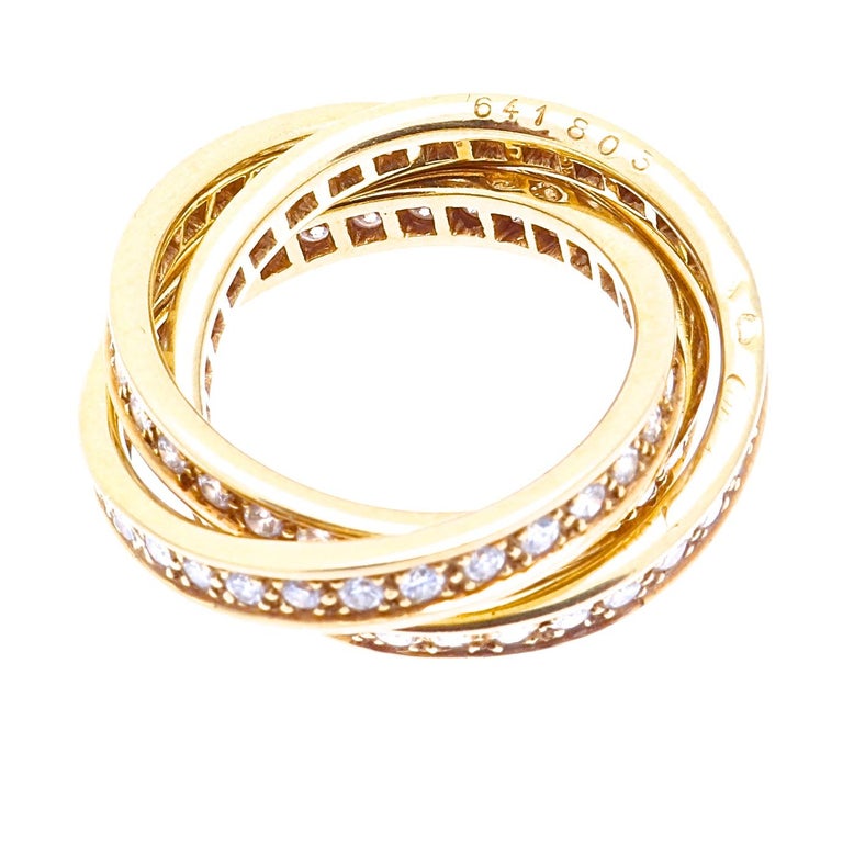 Cartier Diamond Gold Trinity Ring at 1stDibs