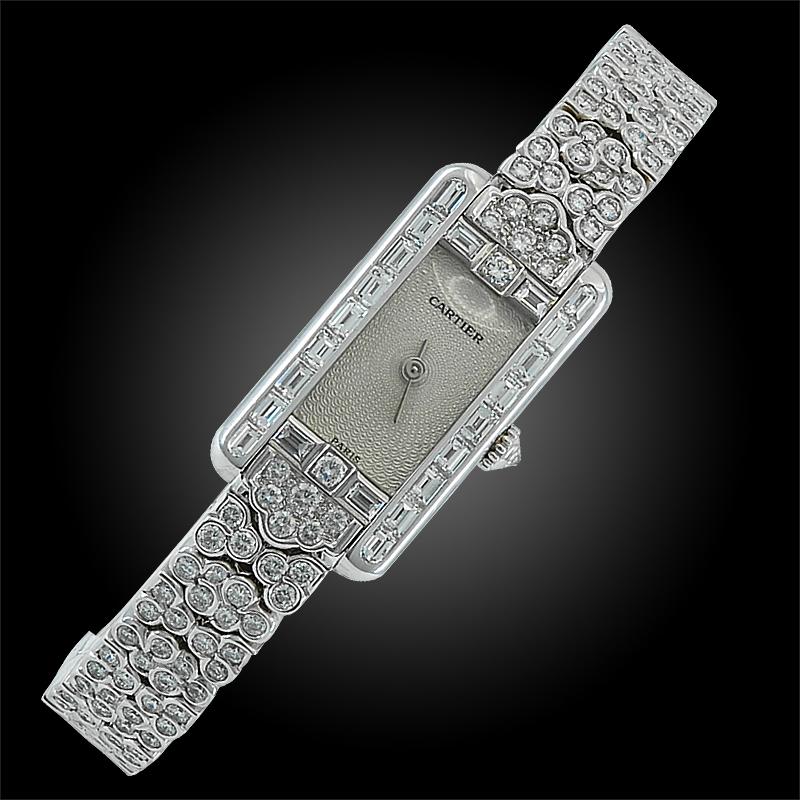 Cartier Diamond Gold Watch For Sale at 1stDibs | diamond cartier ...