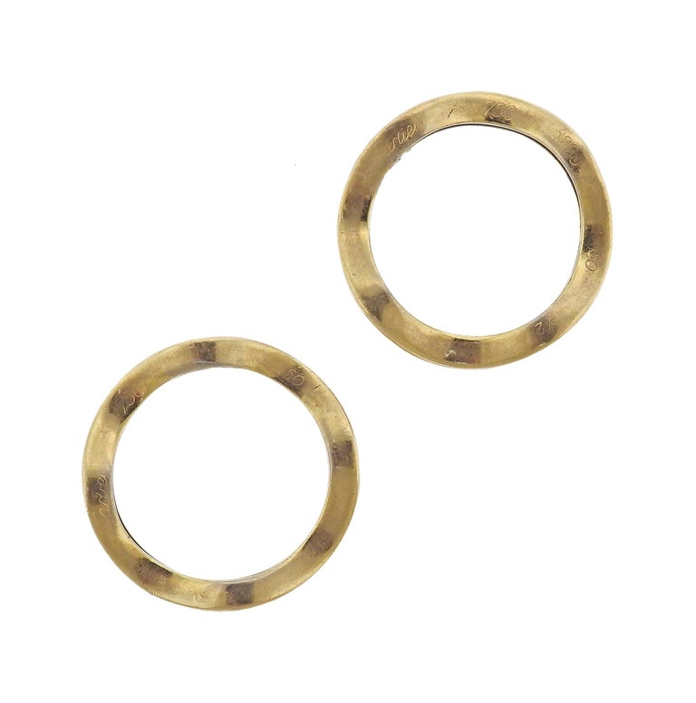 Cartier Diamond Gold Wave Band Ring Set For Sale at 1stDibs