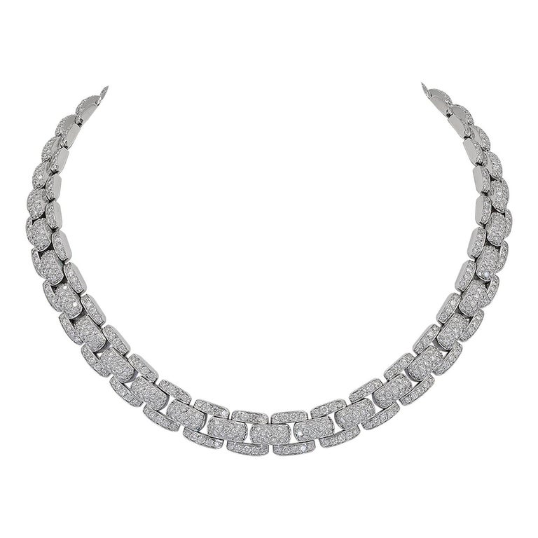 Cartier Diamond Link Necklace at 1stDibs