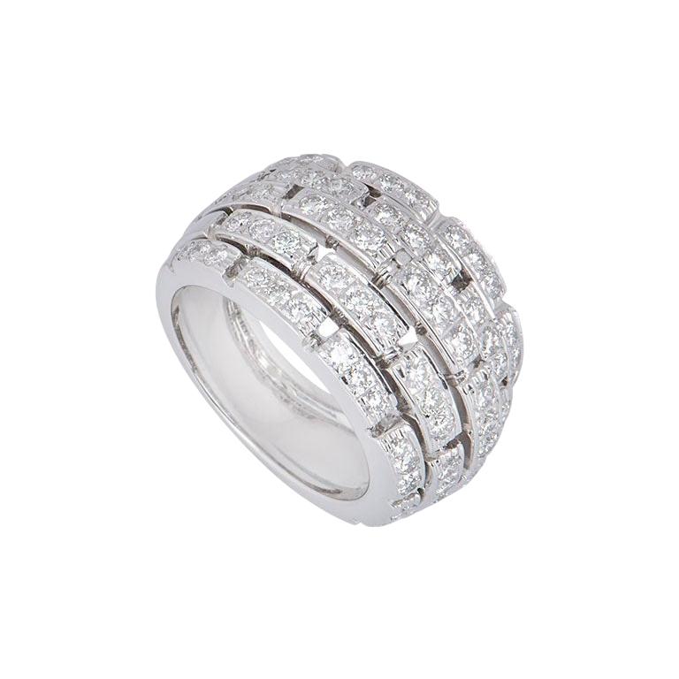 Cartier Diamond Maillon Panther Bombe Ring at 1stDibs