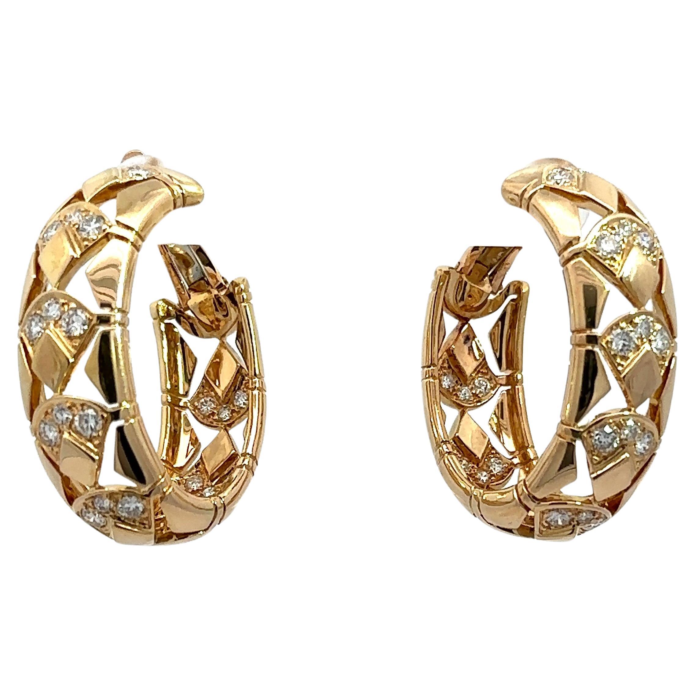 Cartier 1.68CT Diamond Large Oval Hoop Earrings With Box and Pouch For ...