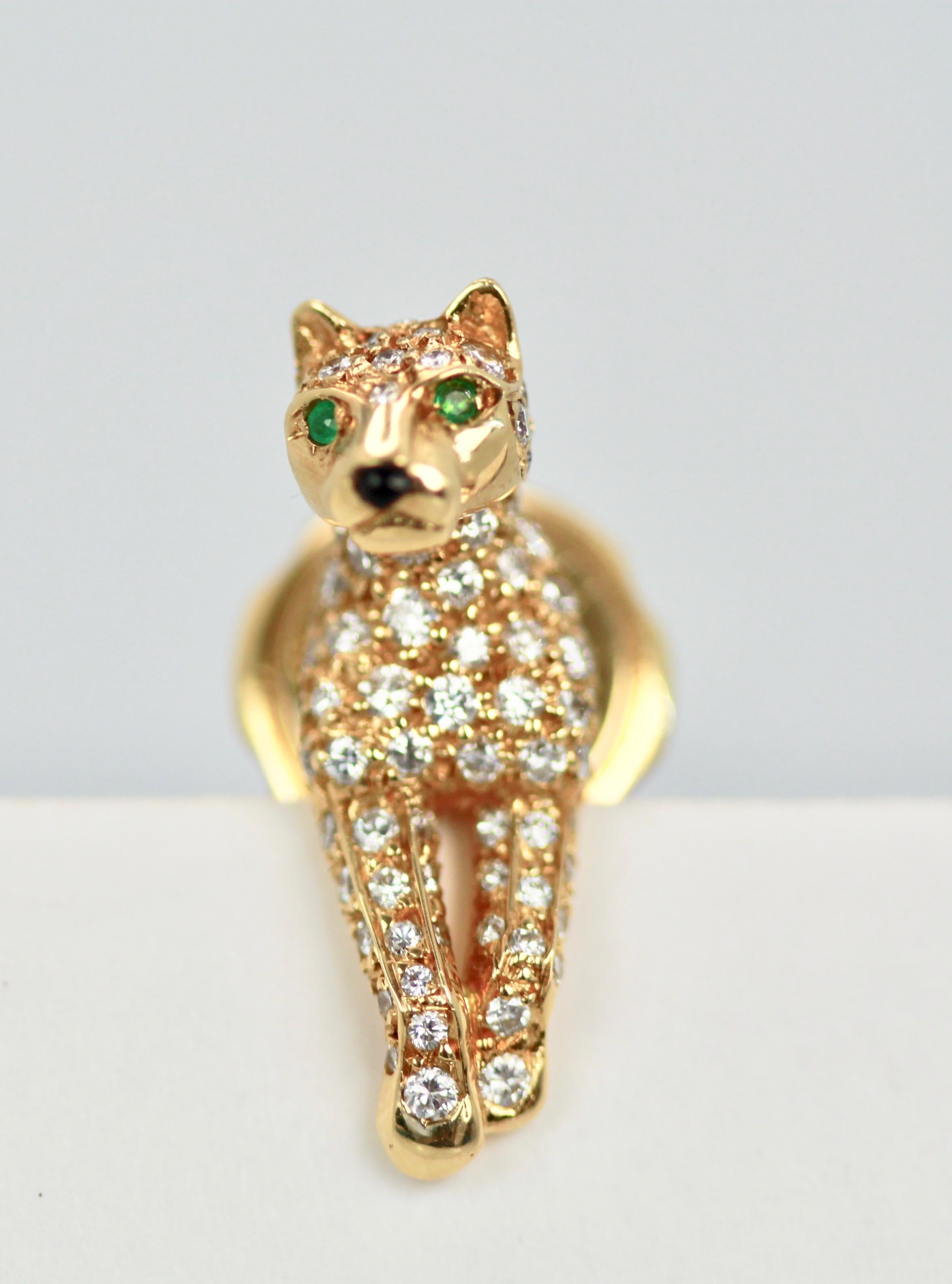 Cartier Diamond Panthere Lapel Pin 18 Karat at 1stDibs | cartier lapel pin