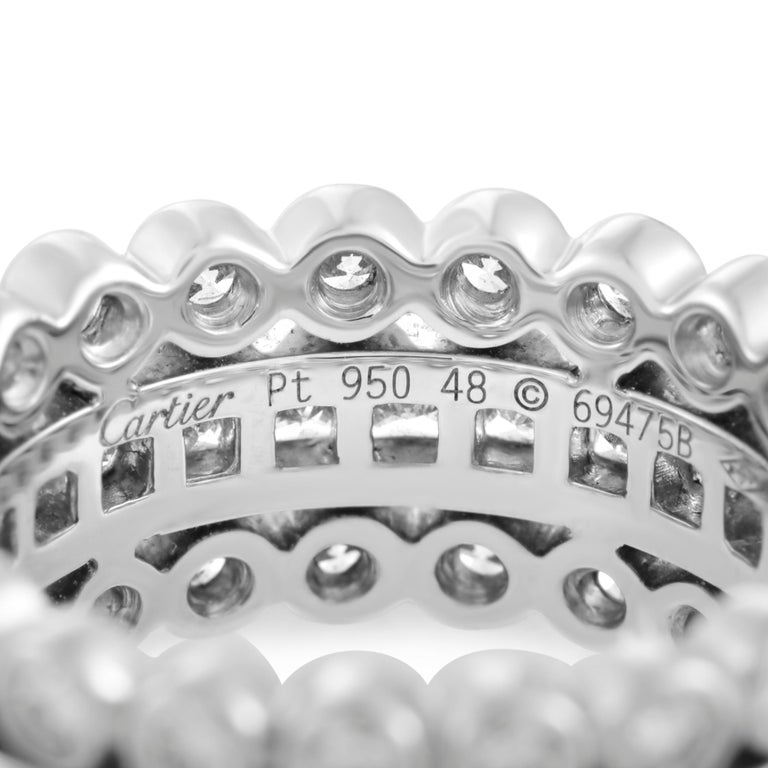 Cartier Diamond Platinum Band Ring at 1stDibs