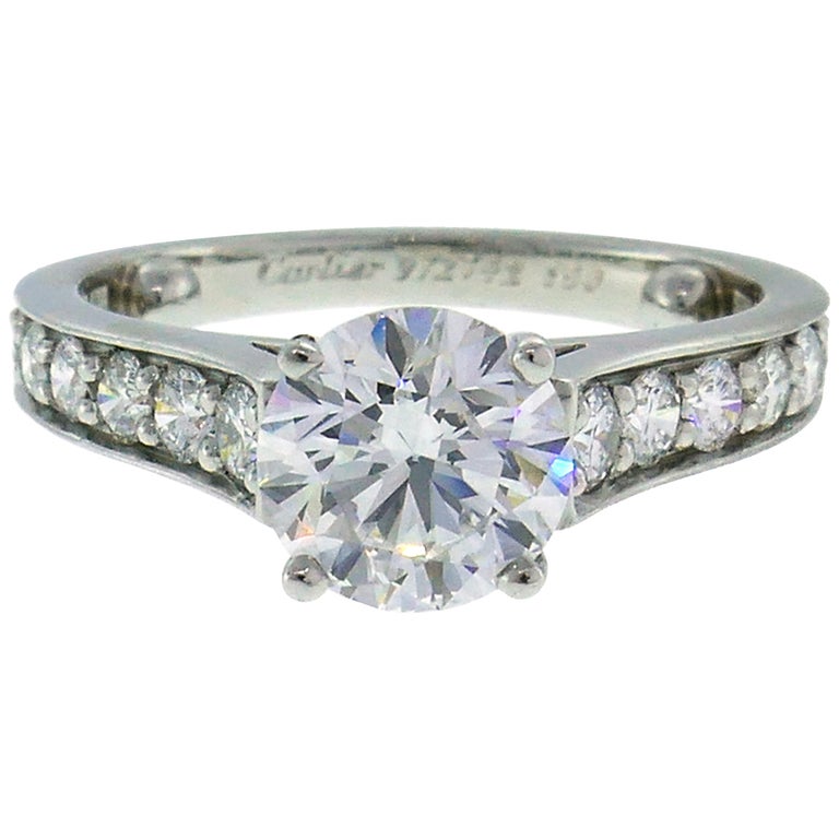 Cartier Diamond Platinum Ring 1.01 Carat D VVS2 GIA Report at 1stDibs ...