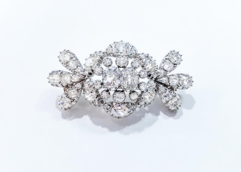 Cartier Diamond Platinum Vintage Brooch For Sale at 1stDibs