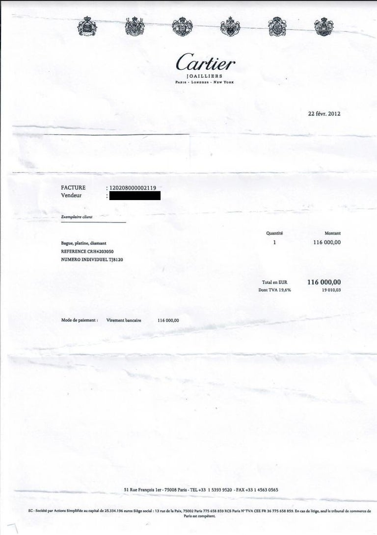 Cartier Diamond Ring, GIA Certified Solitaire Single Stone 2.43 Carat F ...