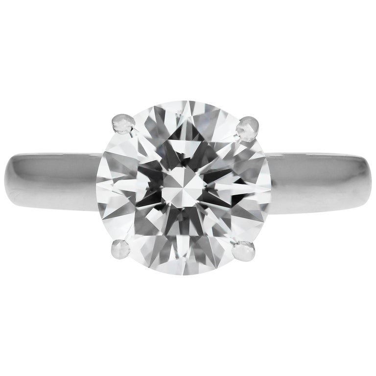 Cartier Diamond Ring, GIA Certified Solitaire Single Stone 2.43 Carat F ...