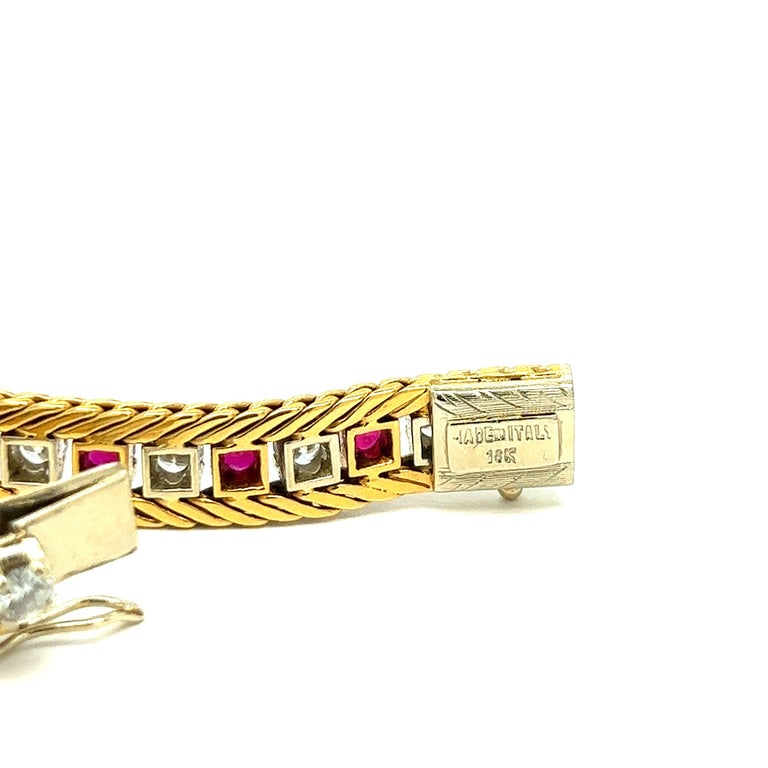 Cartier Diamond and Ruby Line Bracelet For Sale at 1stDibs