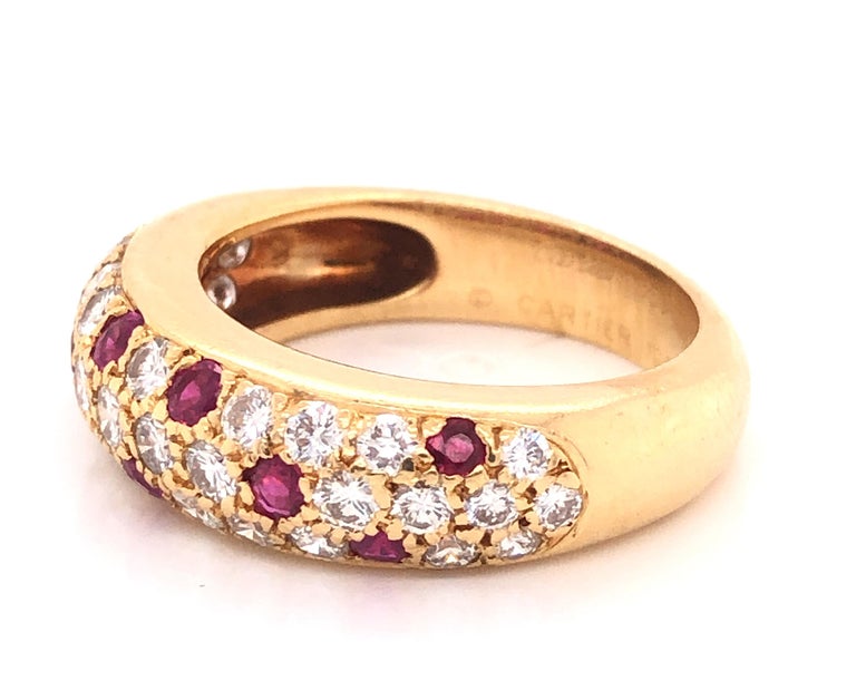 Cartier Diamond and Ruby Mimi Ring 18k Yellow Gold at 1stDibs | cartier ...