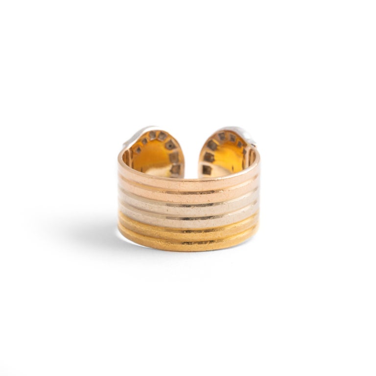 Cartier Diamond Trinity Three Gold Ring For Sale at 1stDibs