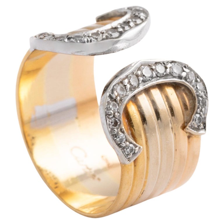 Cartier Diamond Trinity Three Gold Ring For Sale at 1stDibs