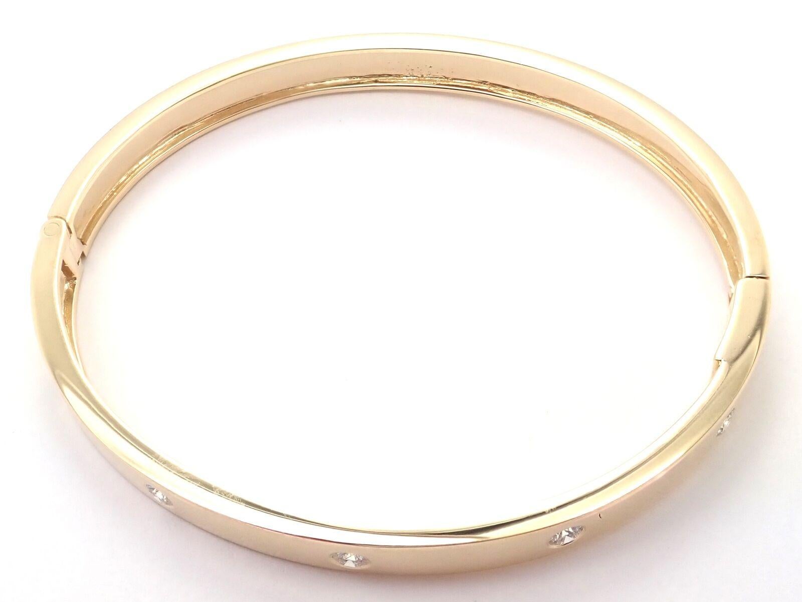Cartier Diamond Yellow Gold Bangle Bracelet at 1stDibs