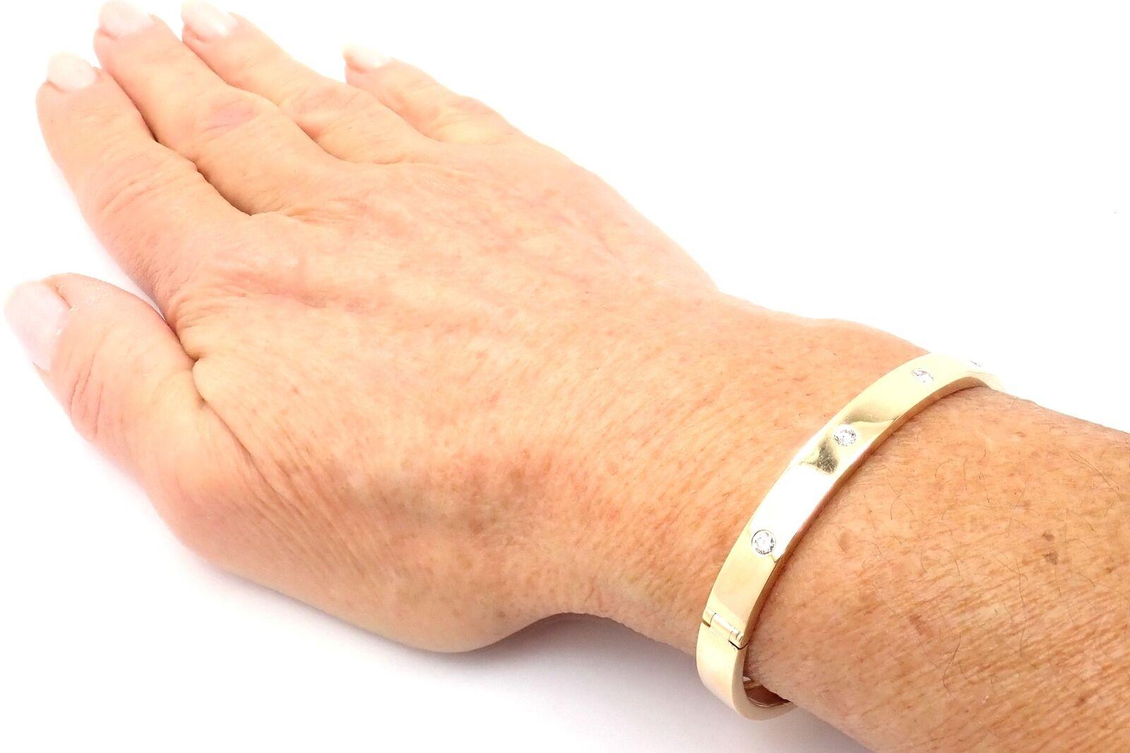Cartier Diamond Yellow Gold Bangle Bracelet at 1stDibs