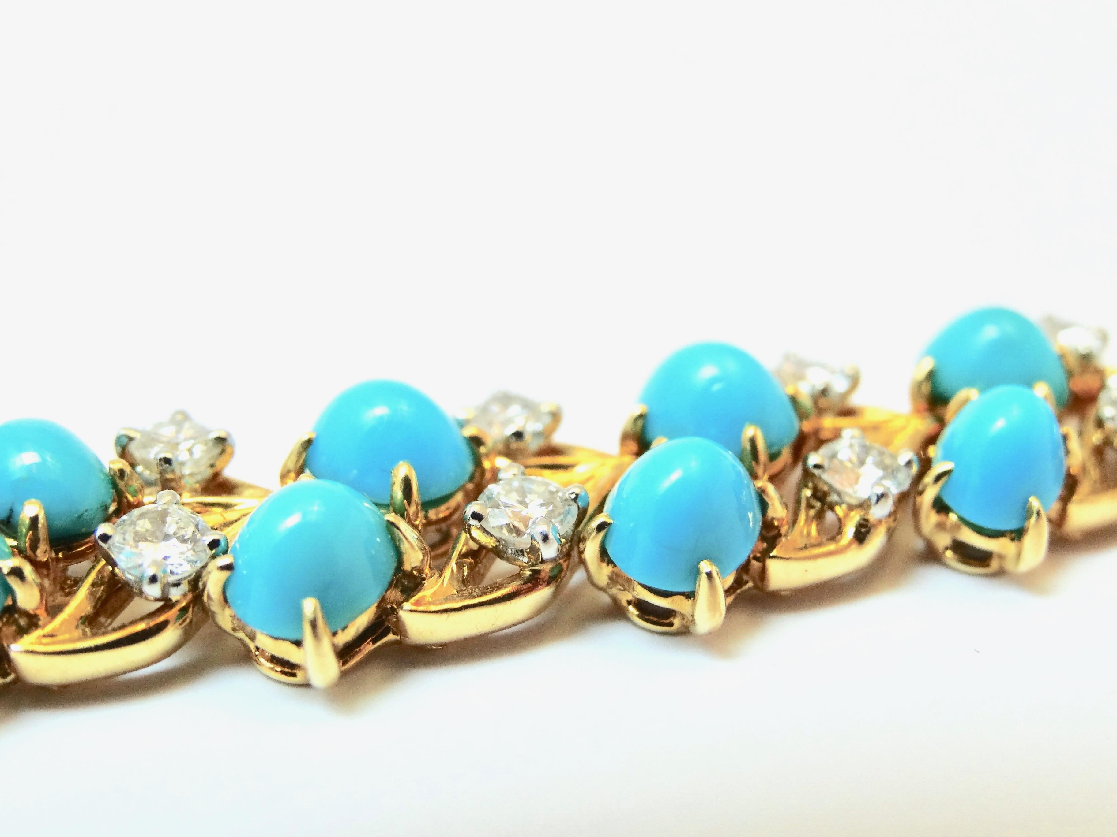 Cartier Diamonds and Turquoises Bracelet For Sale at 1stDibs | cartier ...