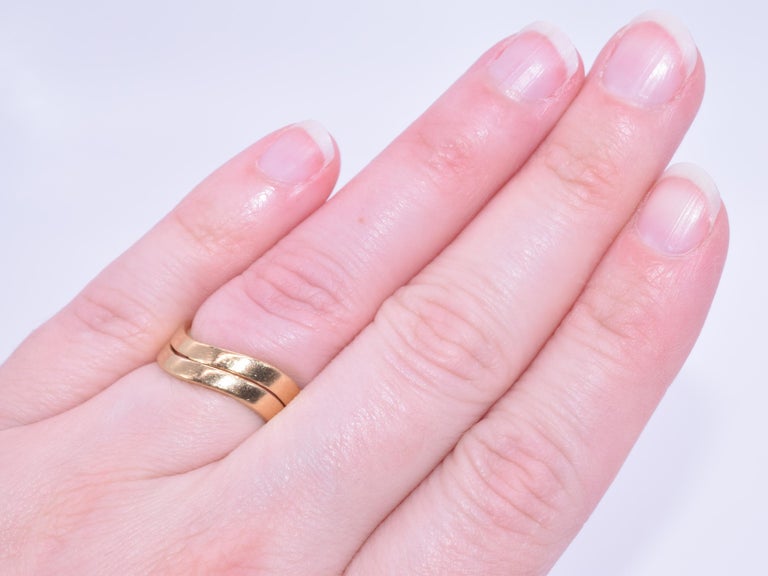 Cartier Dinh Van 18 Karat Yellow Gold Stackable Wave Rings For Sale at ...