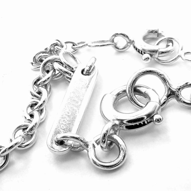 Cartier Double C Heart Diamond White Gold Pendant Long Link Chain ...