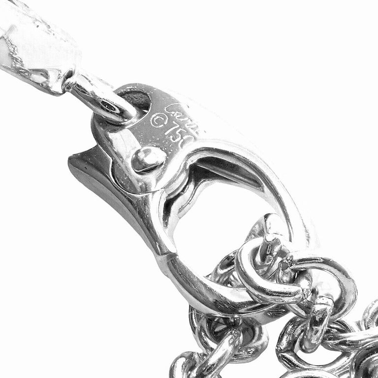 Cartier Double C Heart Diamond White Gold Pendant Long Link Chain ...