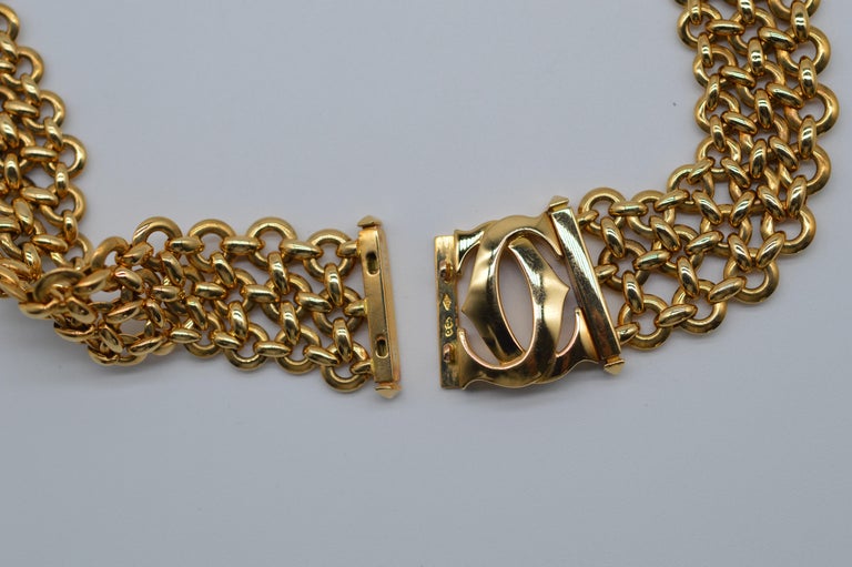 Cartier Double C "Penelope" Three-Row Choker 18K Yellow Gold Unworn For ...