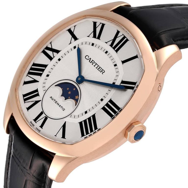 Cartier Drive de Cartier Rose Gold Moonphase Mens Watch WGNM0008 Box ...