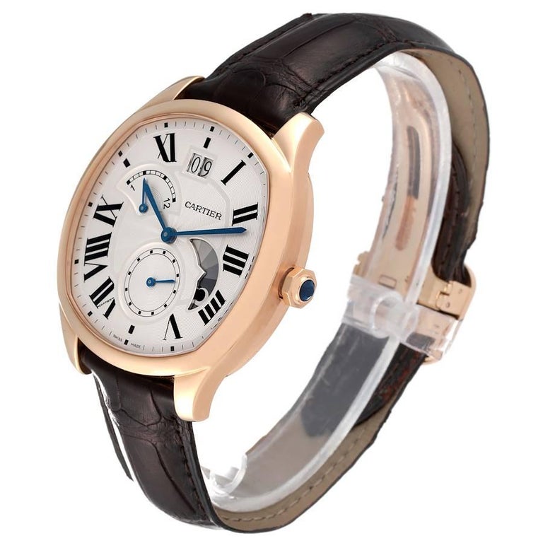 Cartier Drive Retrograde Rose Gold Chronograph Mens Watch WGNM0005 Box ...