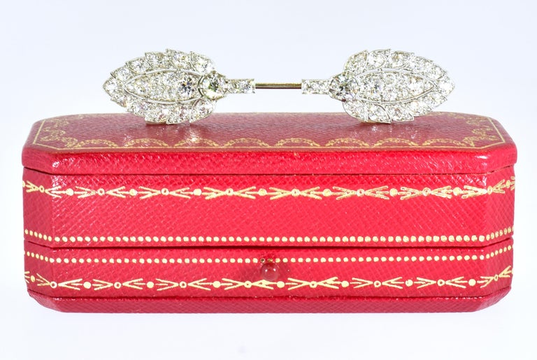 Cartier Edwardian Diamond and Platinum Antique Jabot or Cliquet Pin, c ...