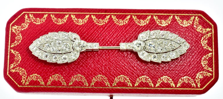 Cartier Edwardian Diamond and Platinum Antique Jabot or Cliquet Pin, c ...
