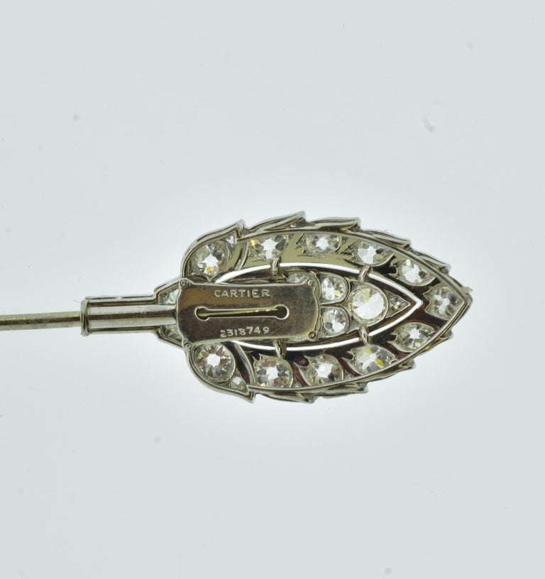 Cartier Edwardian Diamond and Platinum Antique Jabot or Cliquet Pin, c ...